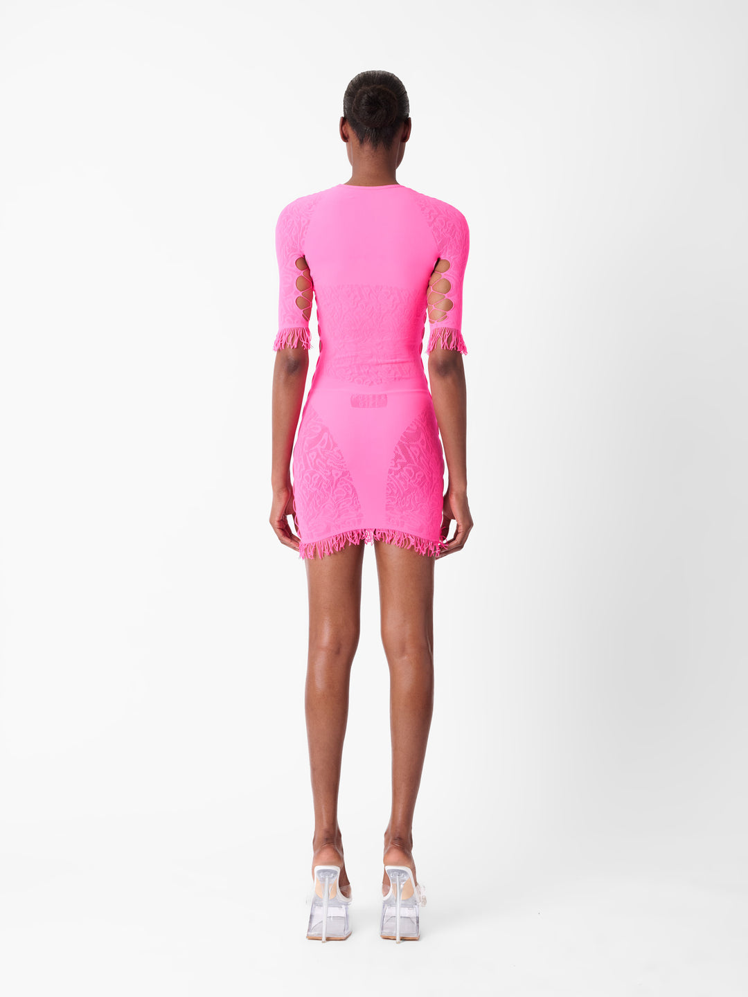Miranda Cut-Out Bodycon Mini Dress Shocking Pink | POSTER GIRL