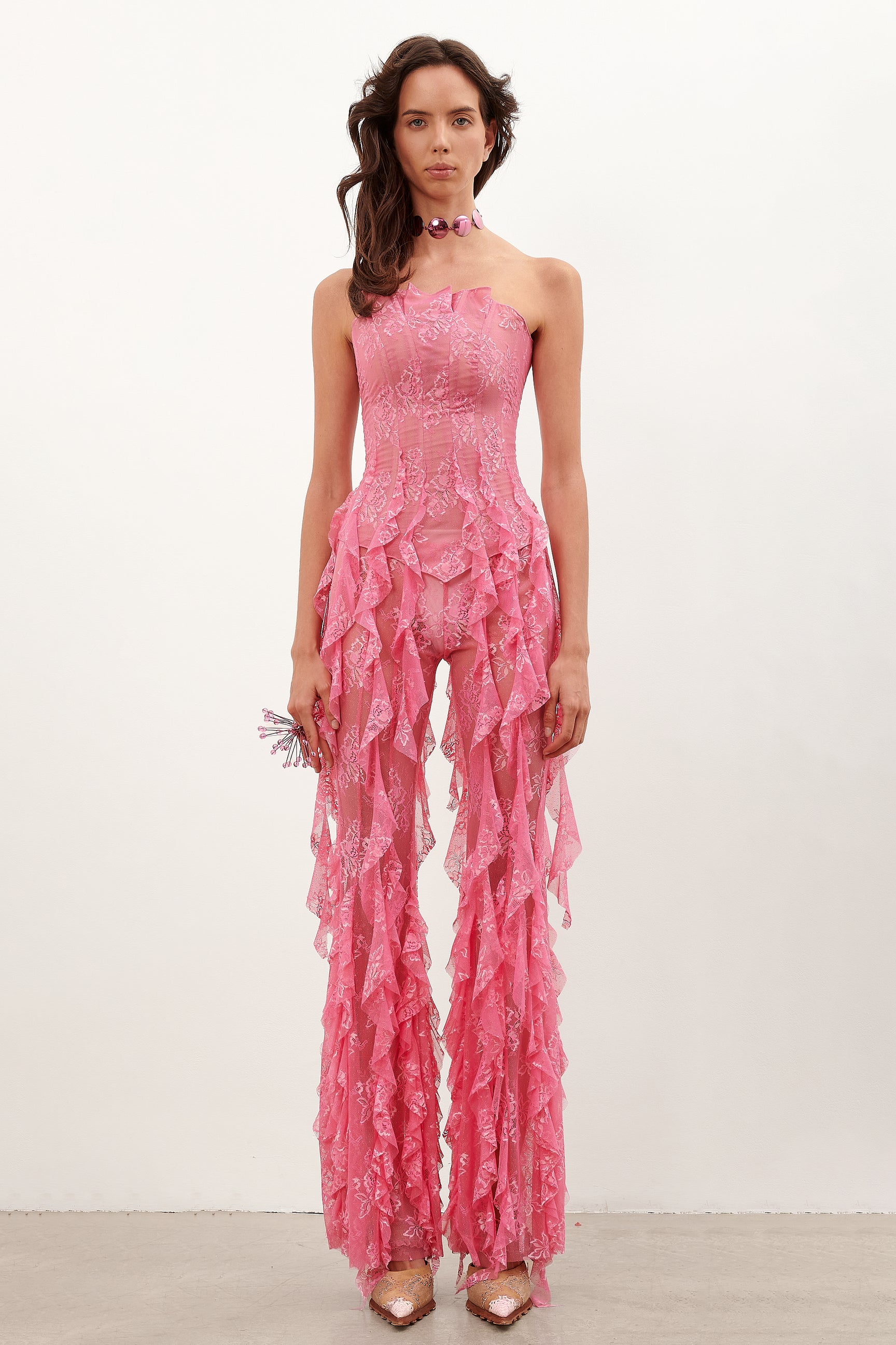 Calamity Floral Lace & Brocade Bandeau Corset | POSTER GIRL