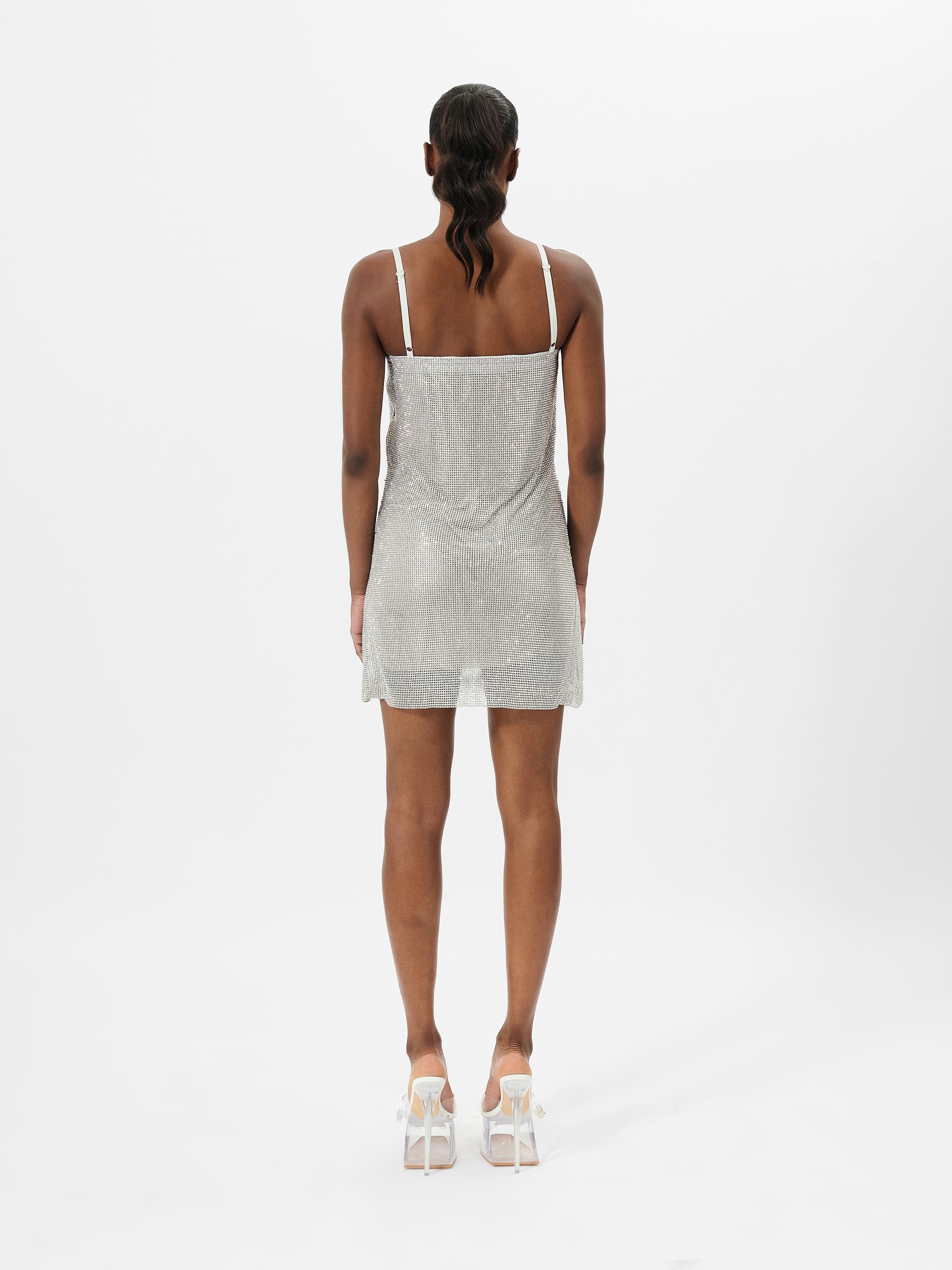 Carina Chainmail Mini Dress Silver | POSTER GIRL