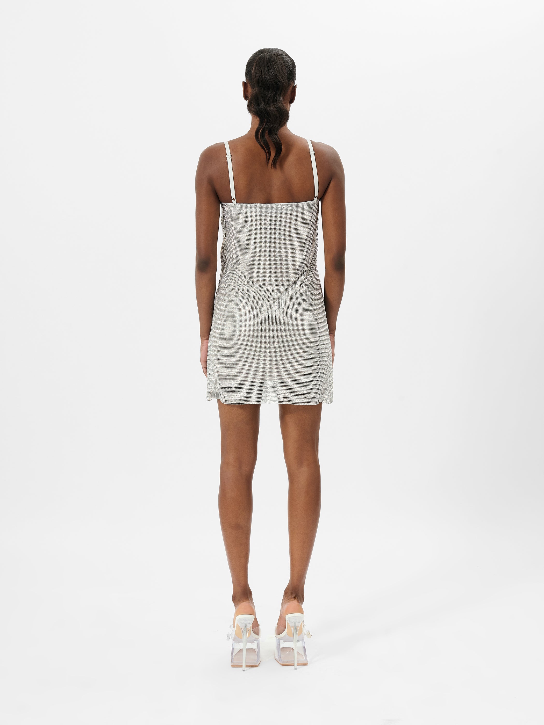 Carina Chainmail Mini Dress Silver | POSTER GIRL