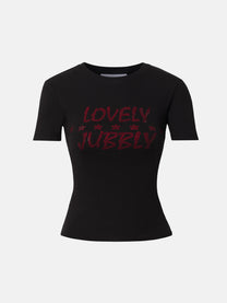 Lovely Jubbly Slogan Slim Fit T-Shirt Black | POSTER GIRL