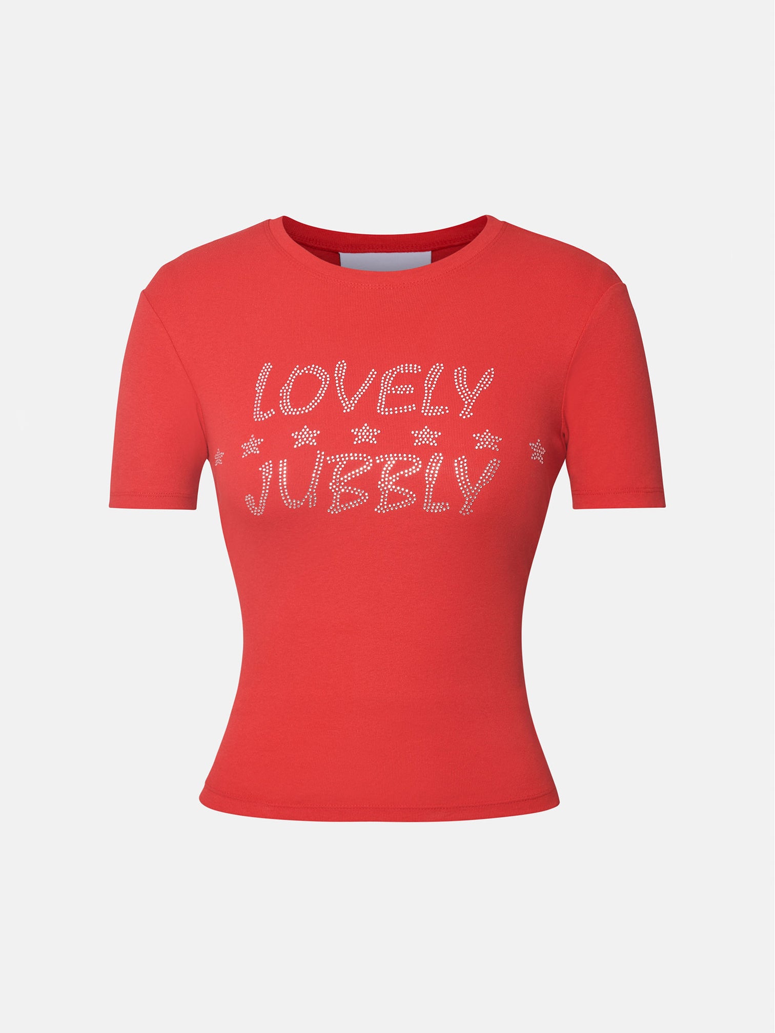 Lovely Jubbly Slogan Slim Fit T-Shirt Red | POSTER GIRL