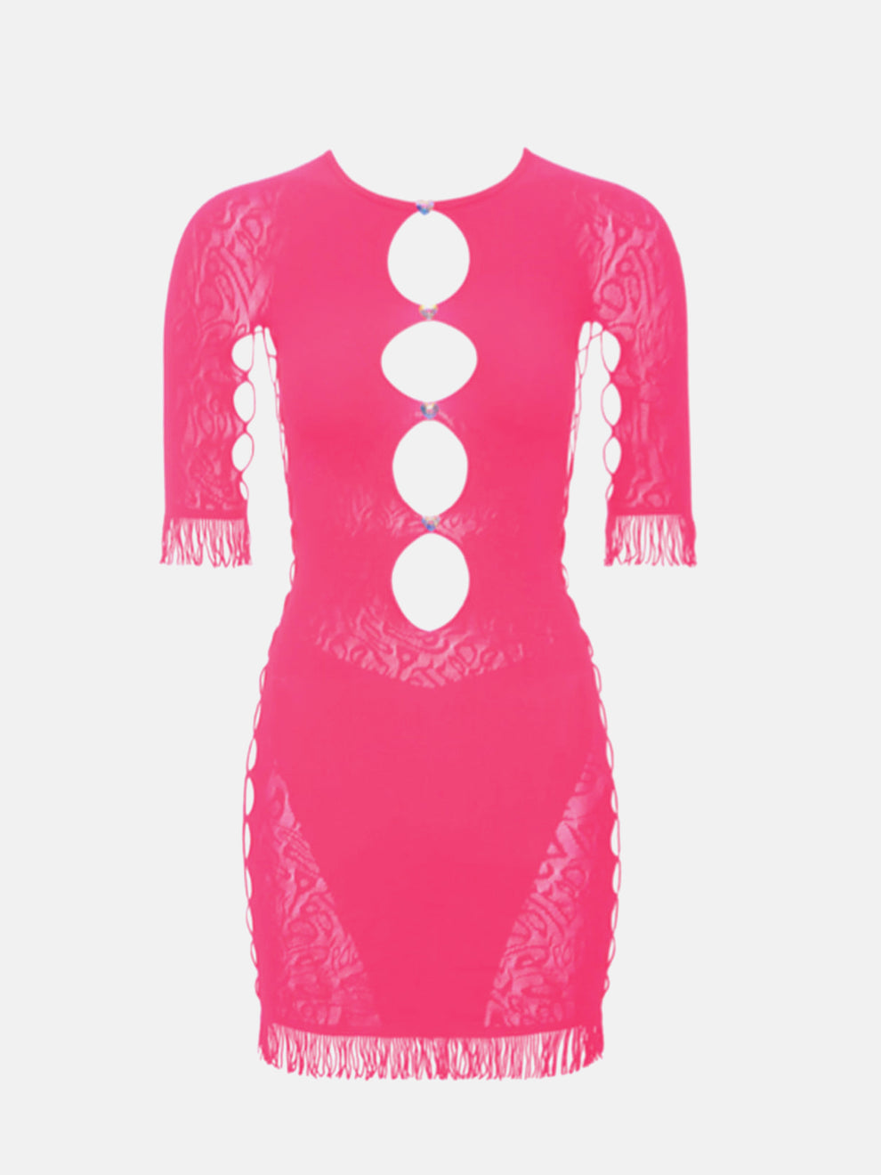 Miranda Cut-Out Bodycon Mini Dress Shocking Pink | POSTER GIRL