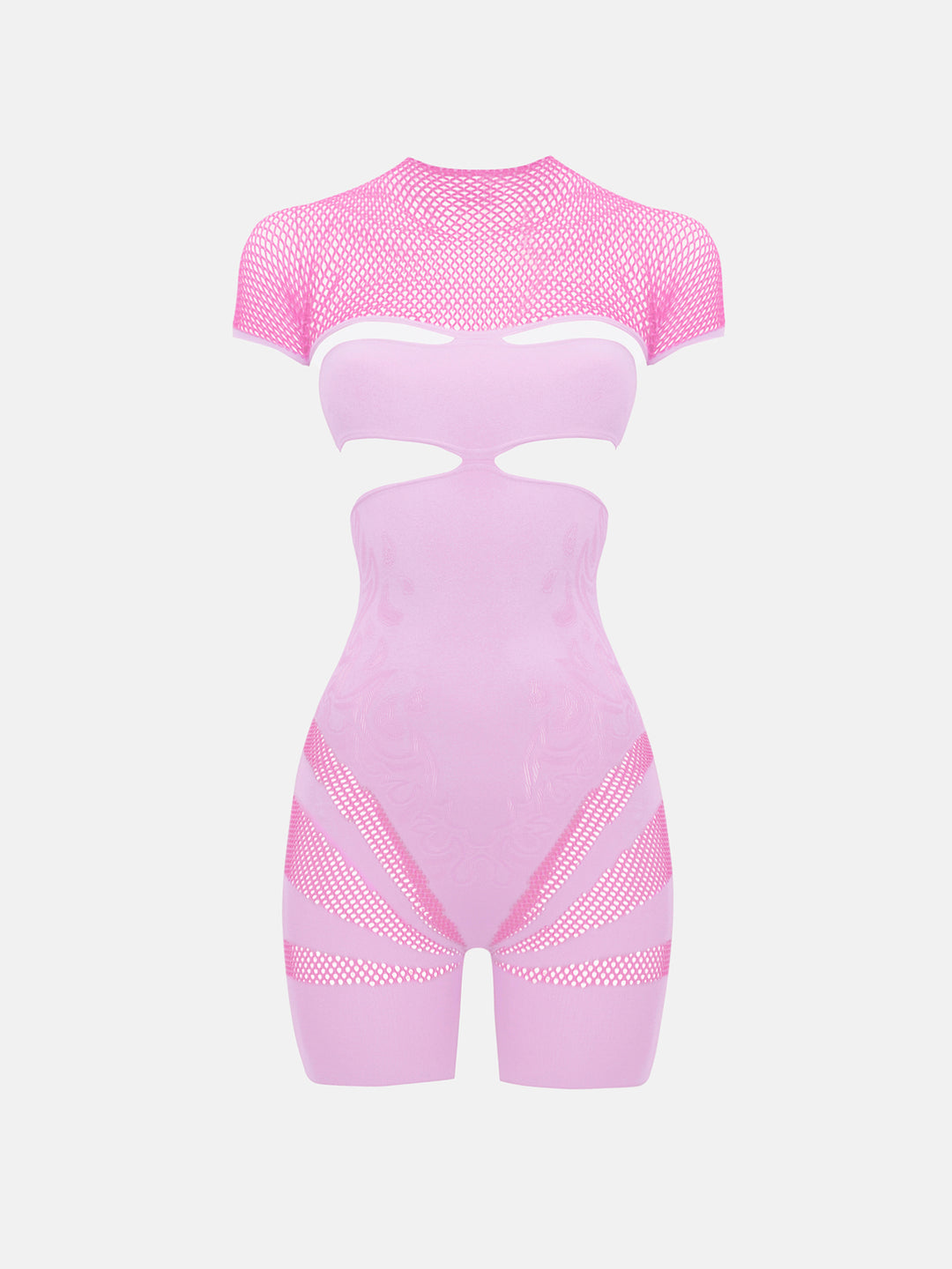 Pollard Fishnet Cut Out Playsuit Lilac | POSTER GIRL