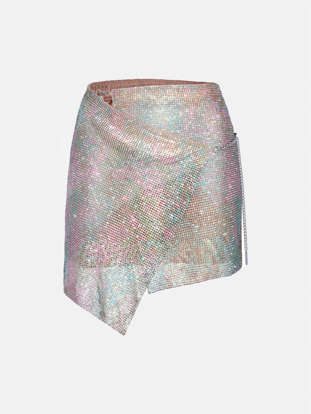 Winona Rhinestone Chainmail Wrap Mini Skirt Mirage | POSTER GIRL