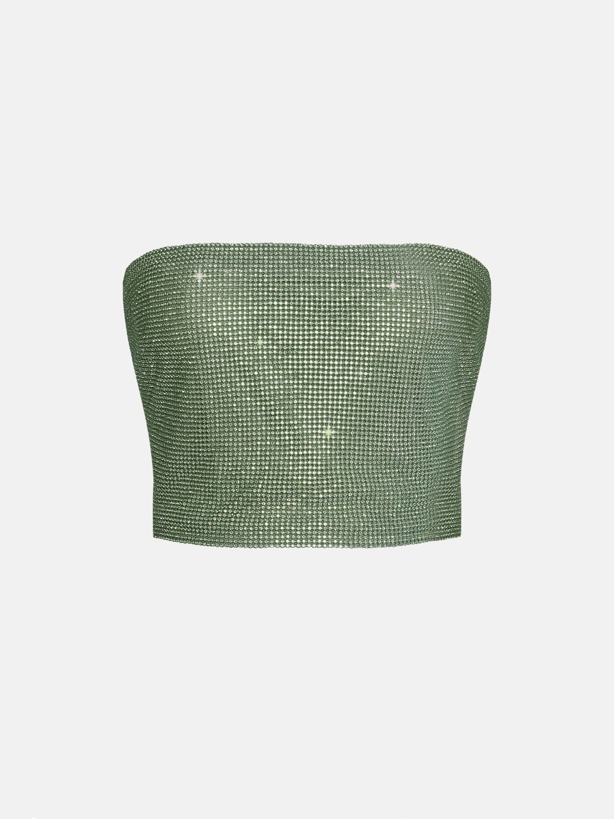 Rosalyn Chainmail Strapless Boob Tube Stop Green | POSTER GIRL