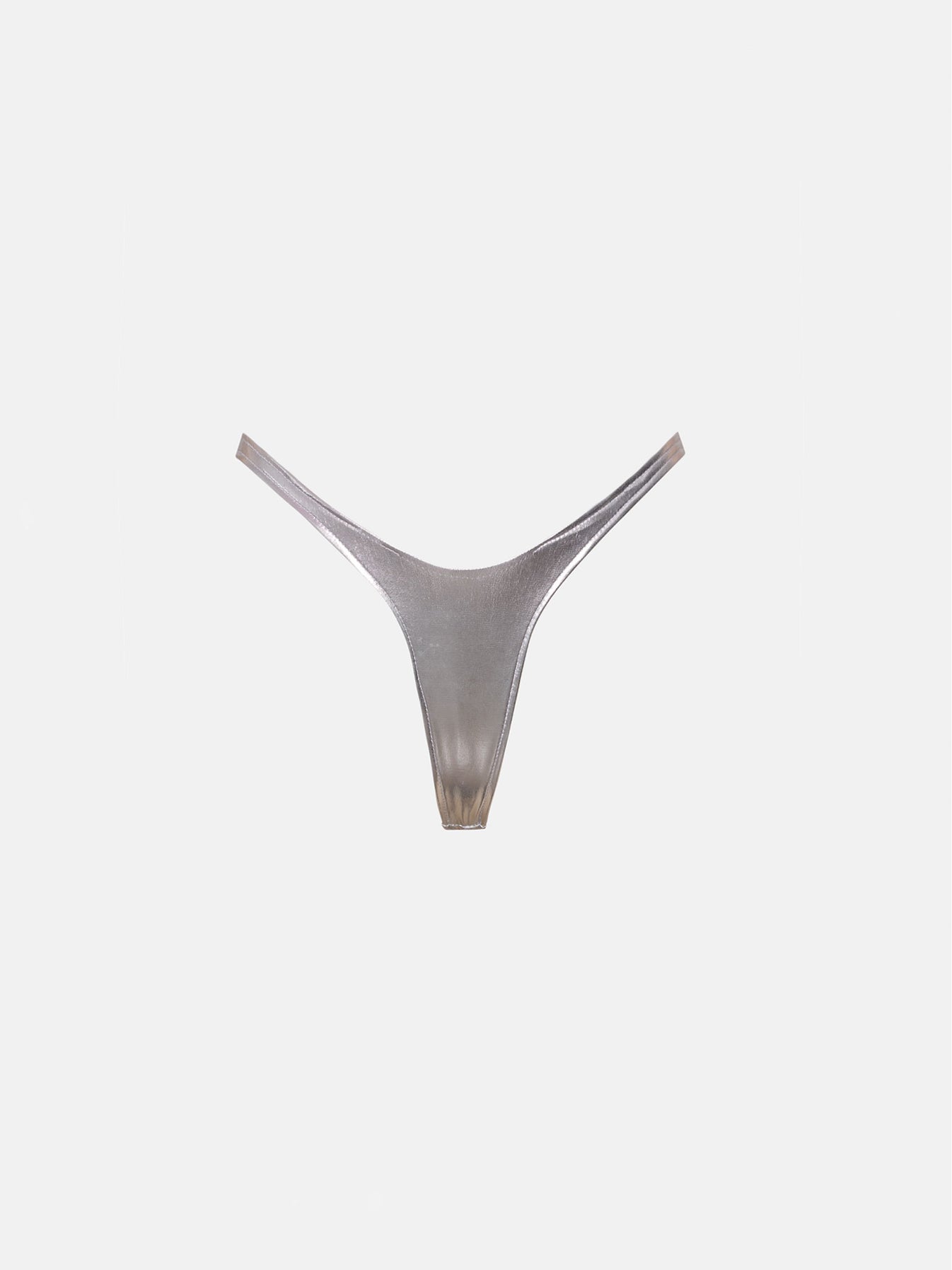 Team Wet Look Thong Bikini Bottoms Silver | POSTER GIRL