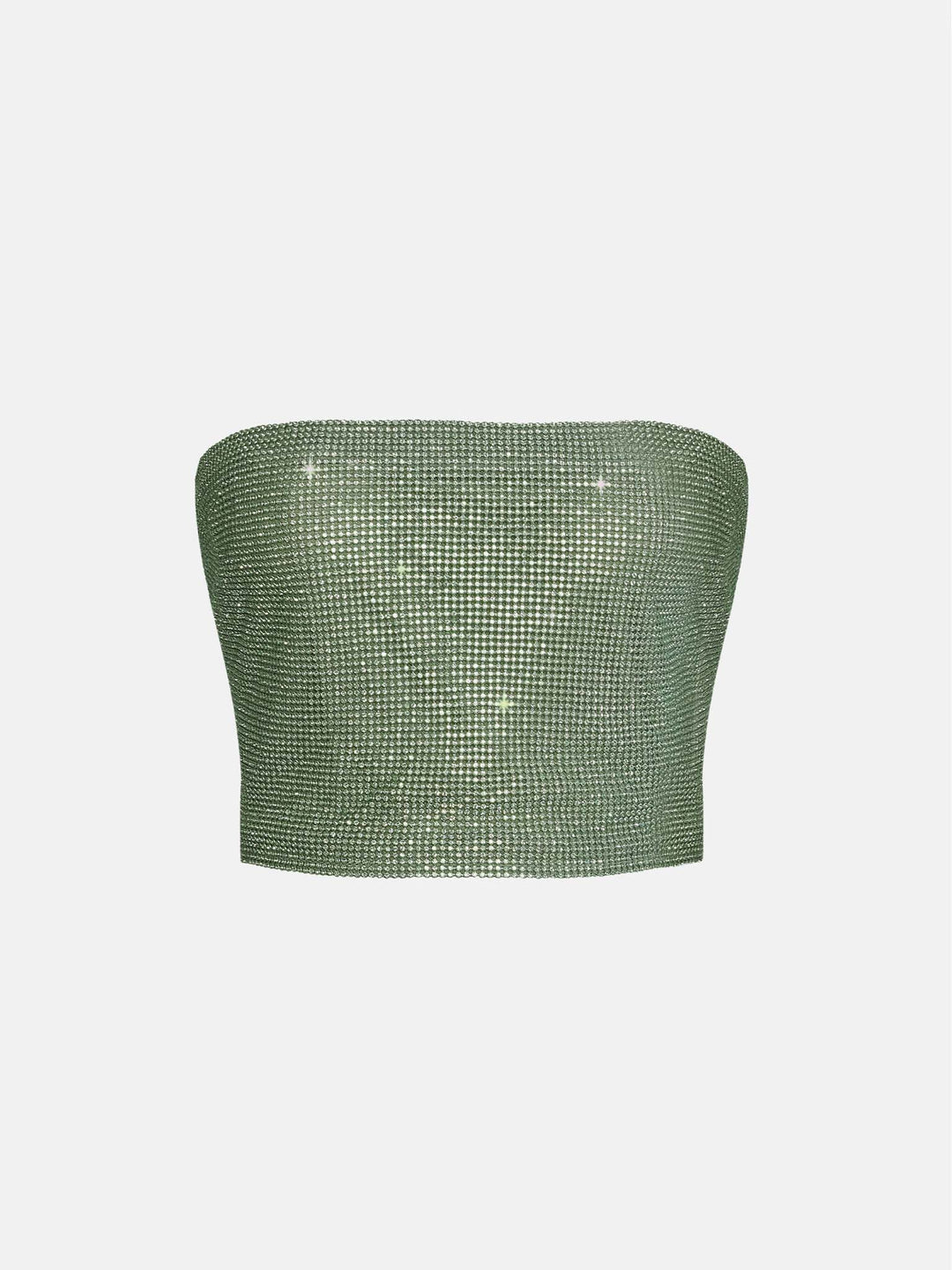 Rosalyn Chainmail Strapless Boob Tube Stop Green | POSTER GIRL