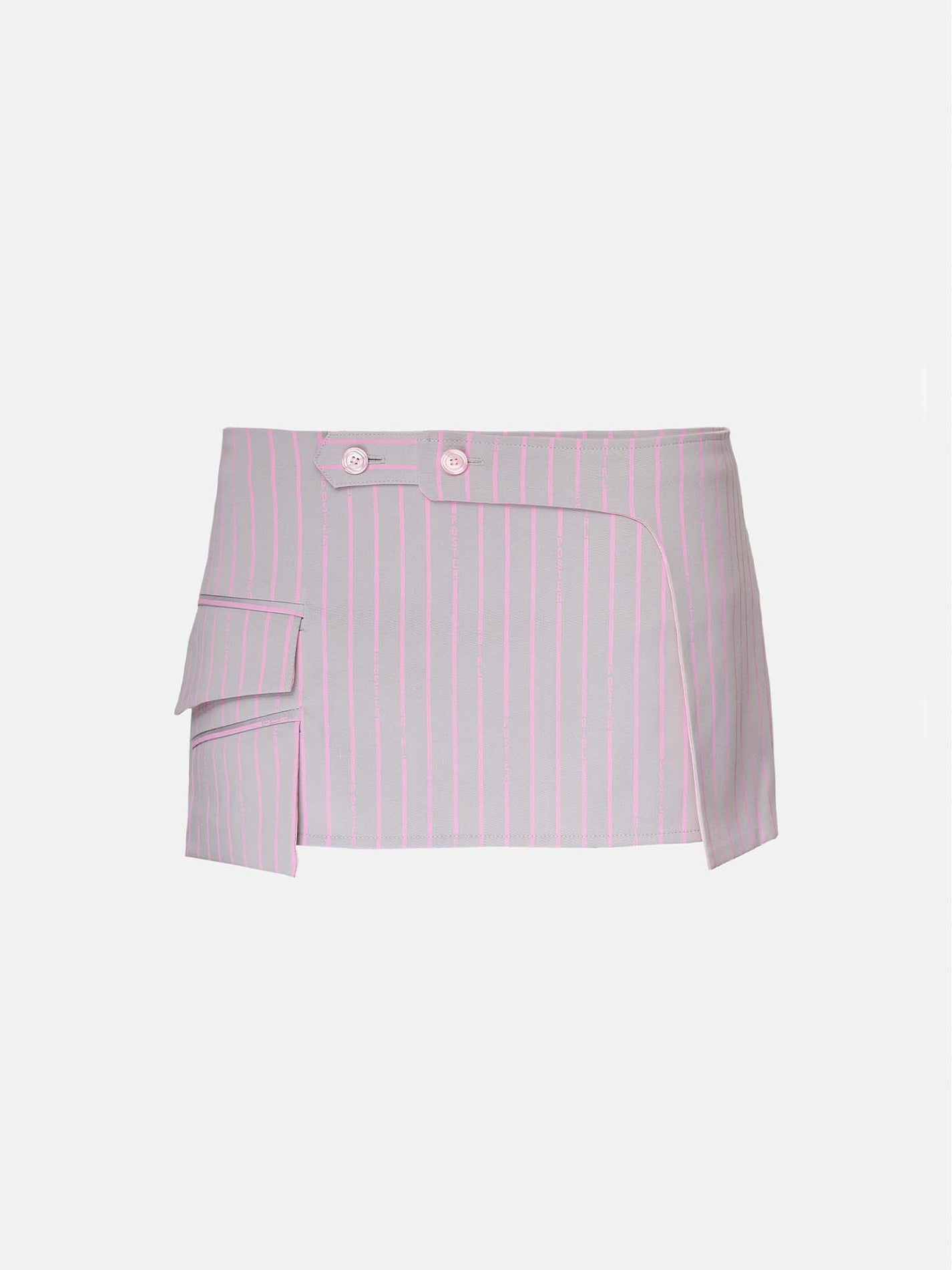 State Button Mini Wrap Skirt Pinstripe | POSTER GIRL